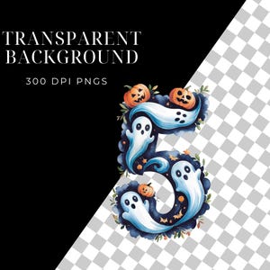 Halloween Spooky Numbers Clipart, Halloween Prints, Scary Halloween ...