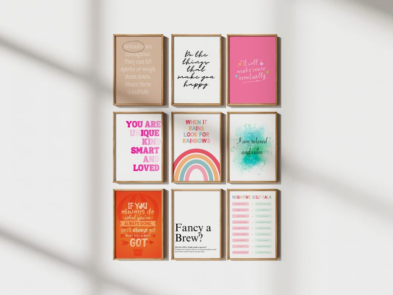 Quotes and Affirmations Wall Art Bundle | PLR & MRR Resell Prints ...