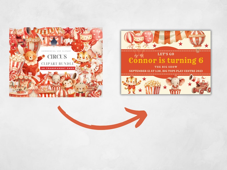 Cute Circus Animal Clipart, Circus Tent Clipart, Circus Elephant ...