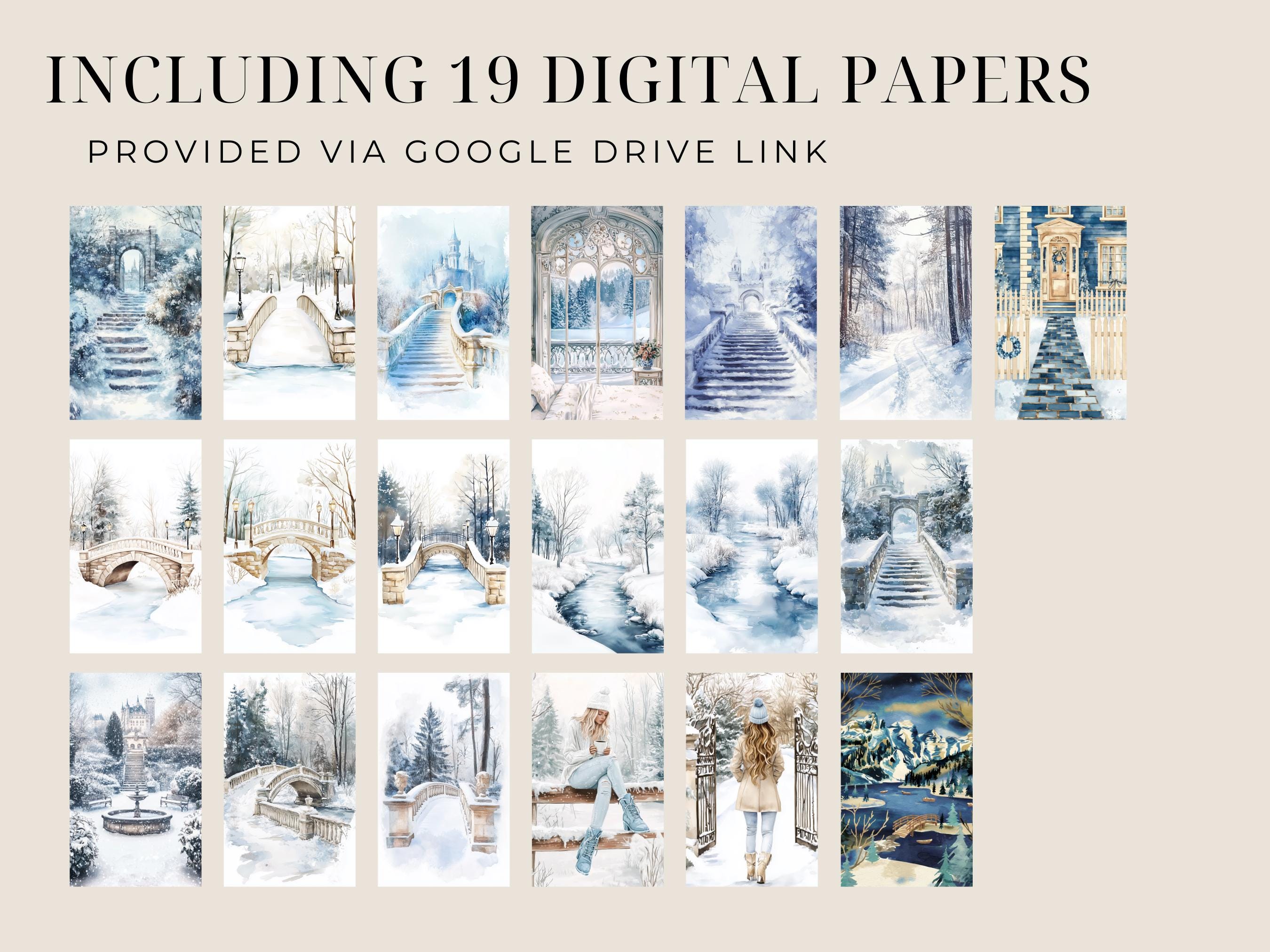 Cozy Winter Clipart, Pine PNG, Watercolor Neutral Christmas Graphics ...