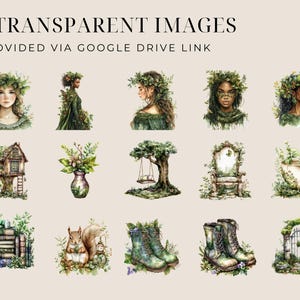 Watercolor Cottagecore Forest Clipart, Fairytale Enchanted, Forest ...