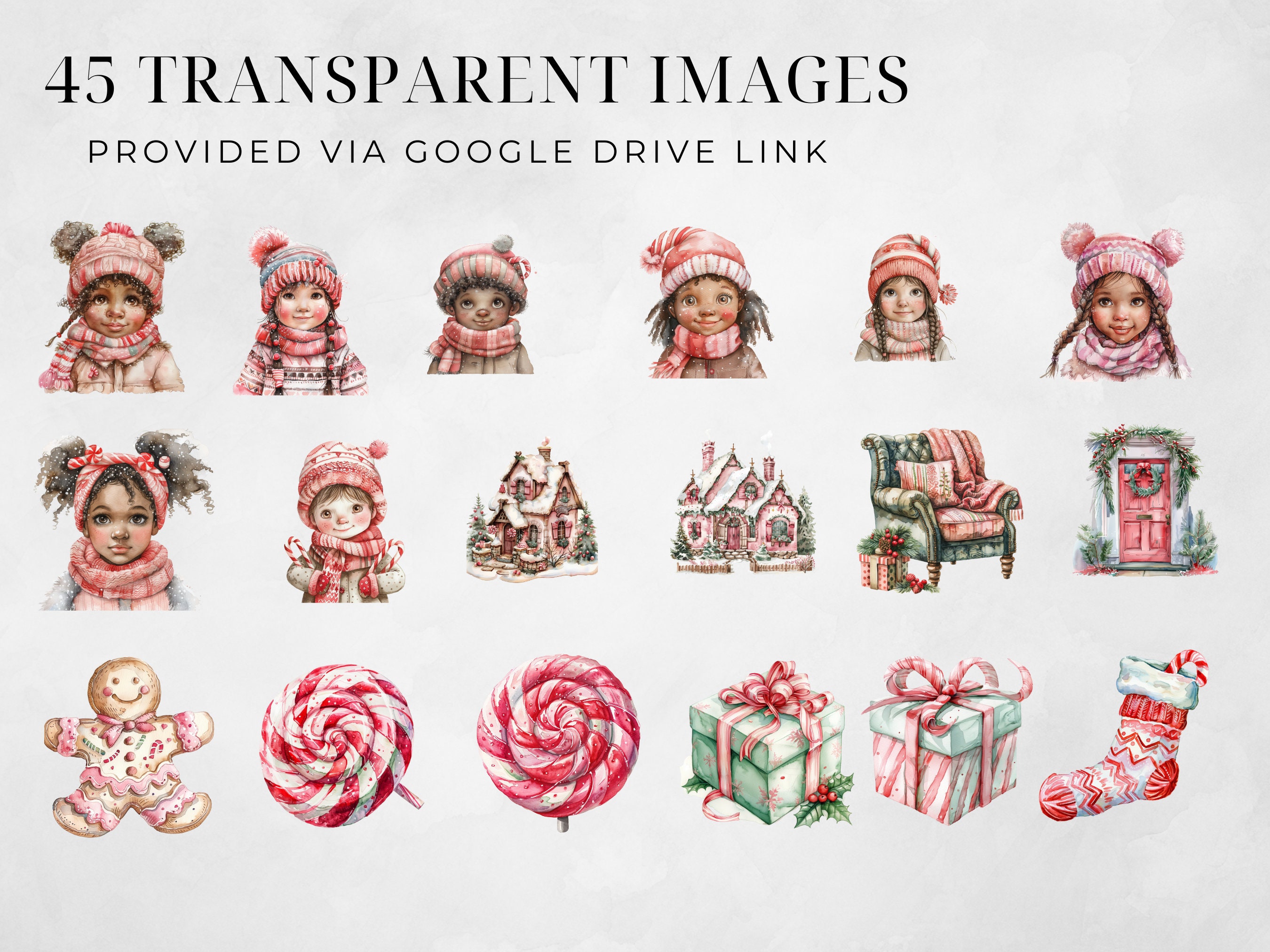 Watercolor Peppermint Clipart - Candycanes Clipart - Instant Download ...