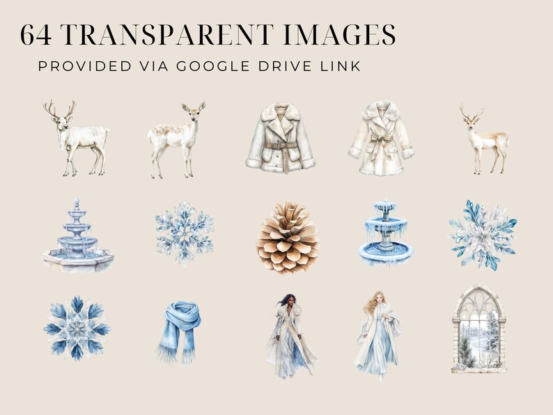 Cozy Winter Clipart, Pine PNG, Watercolor Neutral Christmas Graphics ...