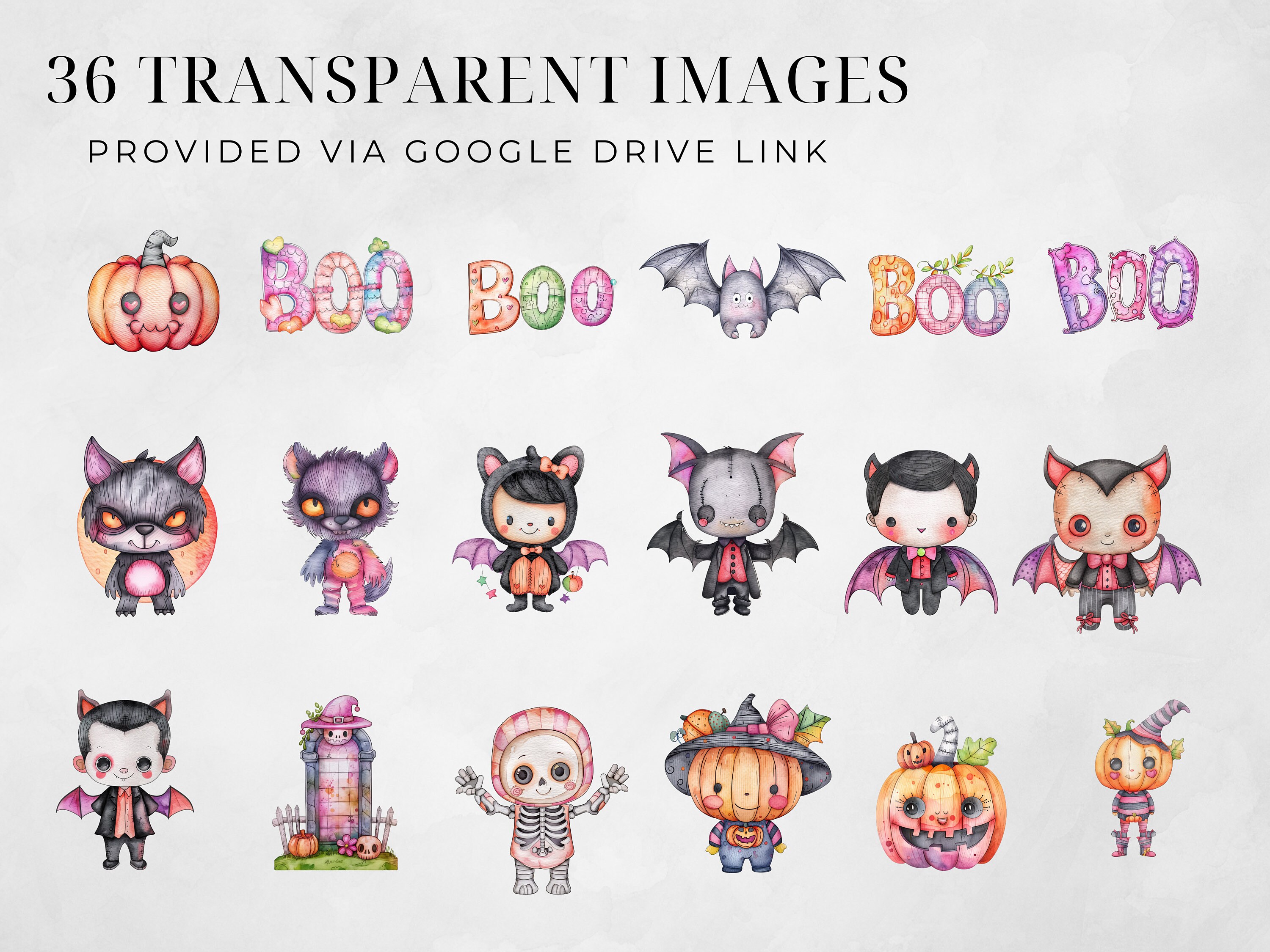 Cute Halloween Watercolor Clipart Bundle, Witch Clipart, Black Cat ...