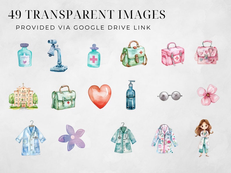 Nurse and Doctor Clipart, Cute Nurse Clipart Bundle, Medical Watercolor ...