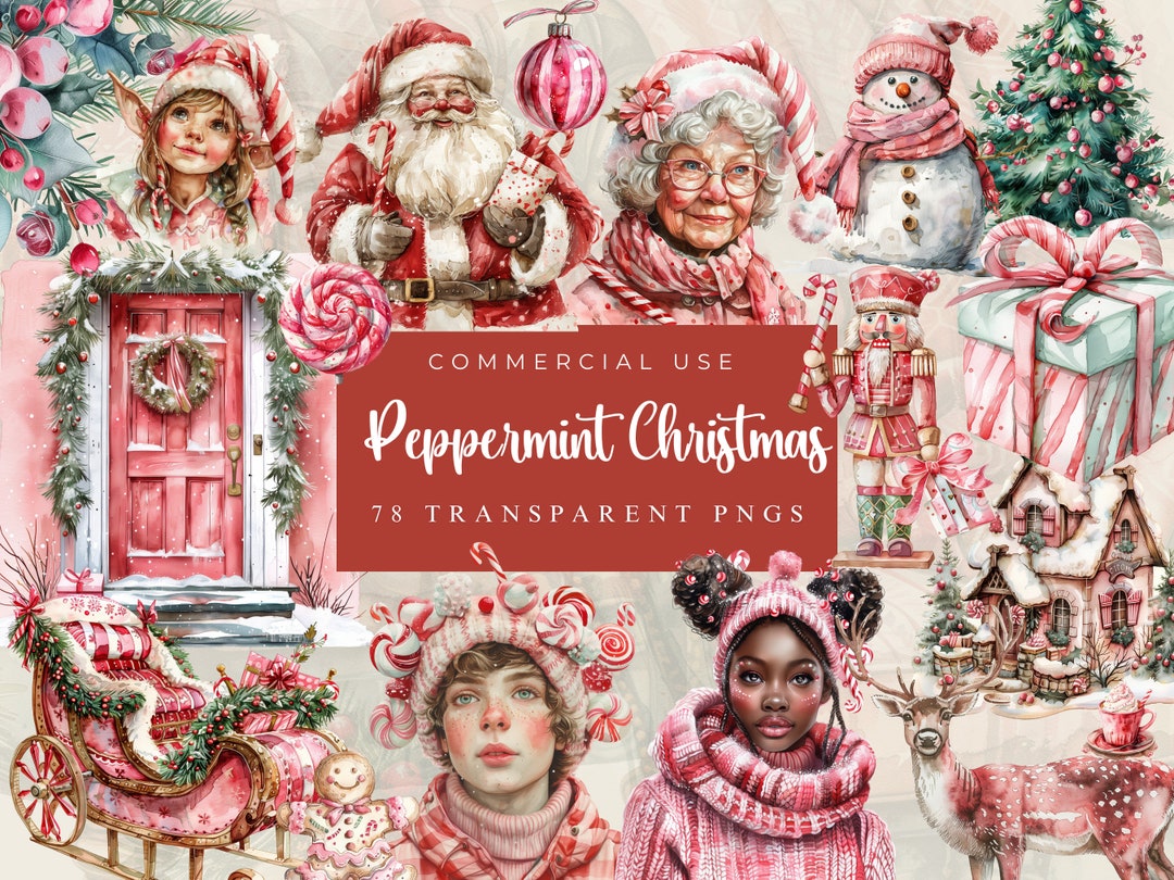 Watercolor Peppermint Clipart - Candycanes Clipart - Instant Download ...