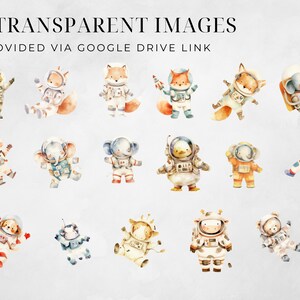 Astronaut Animal Clipart, Watercolor Cute Space Clipart, Astronaut ...