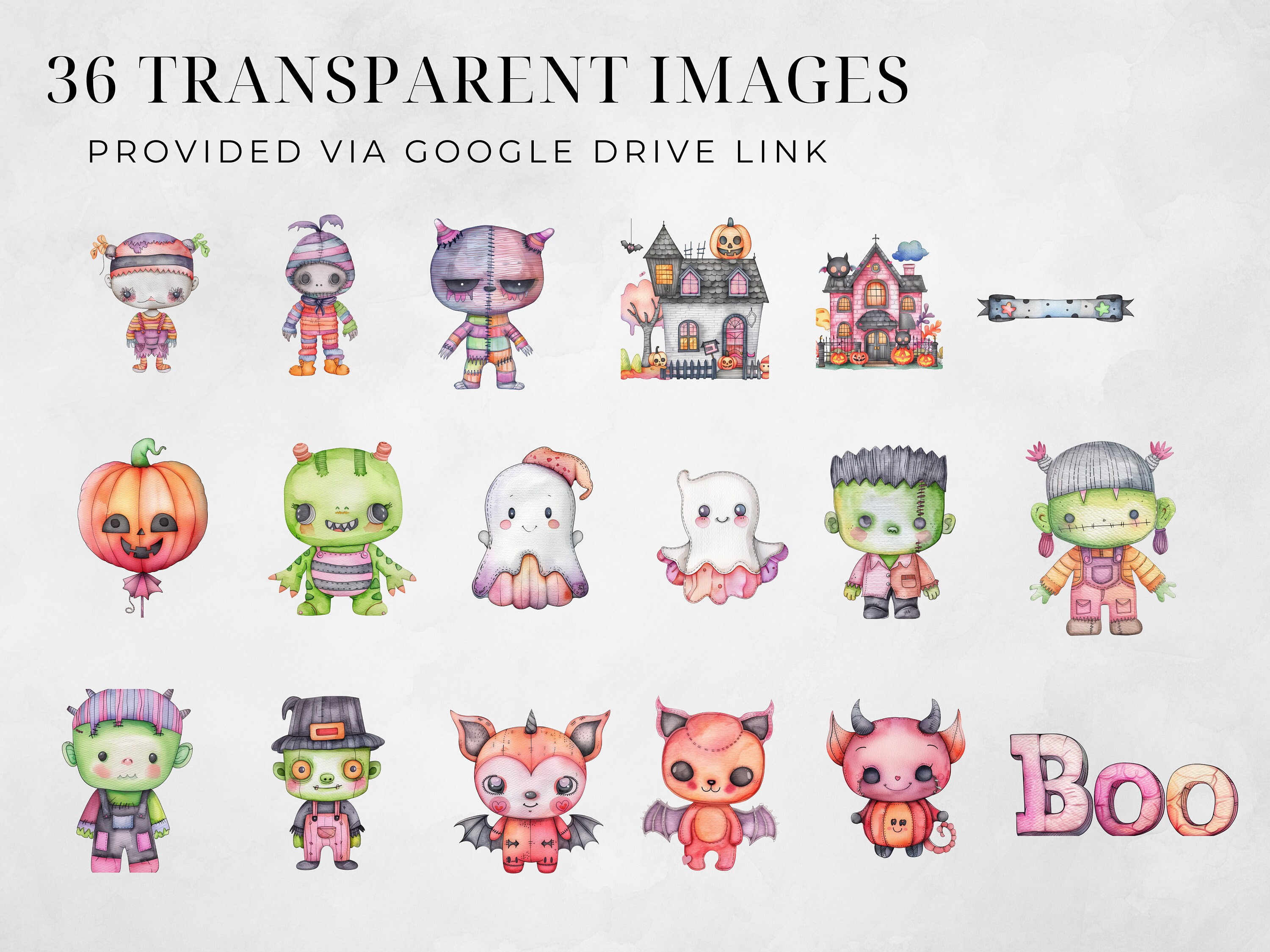 Cute Halloween Watercolor Clipart Bundle, Witch Clipart, Black Cat ...