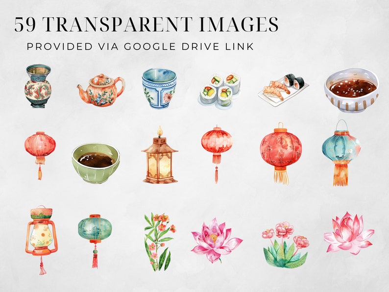 Chinese New Year Watercolor Clipart, Chinese Lunar New Year, Holiday ...