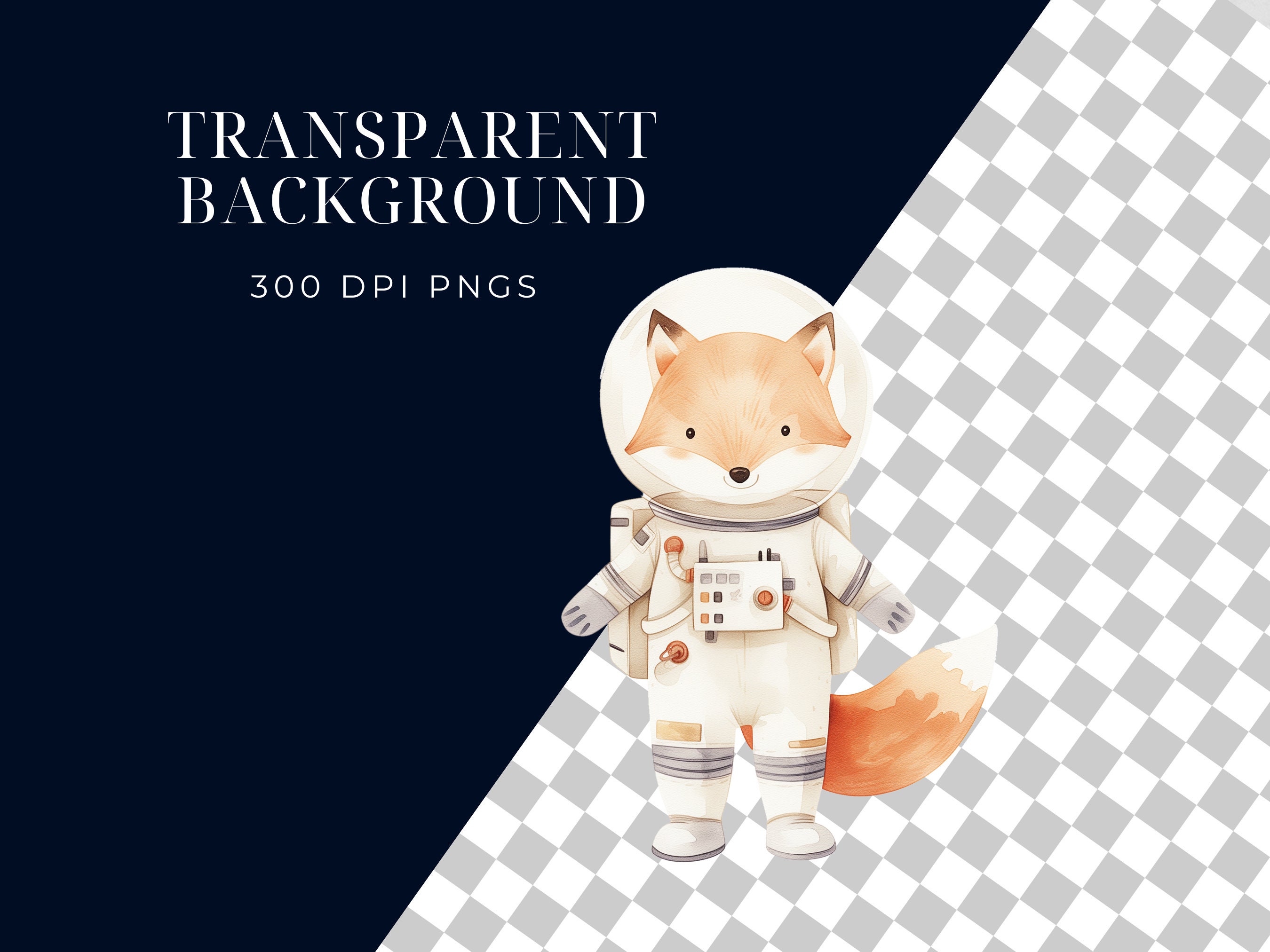 Astronaut Animal Clipart, Watercolor Cute Space Clipart, Astronaut ...