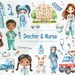 Nurse and Doctor Clipart, Cute Nurse Clipart Bundle, Medical Watercolor ...