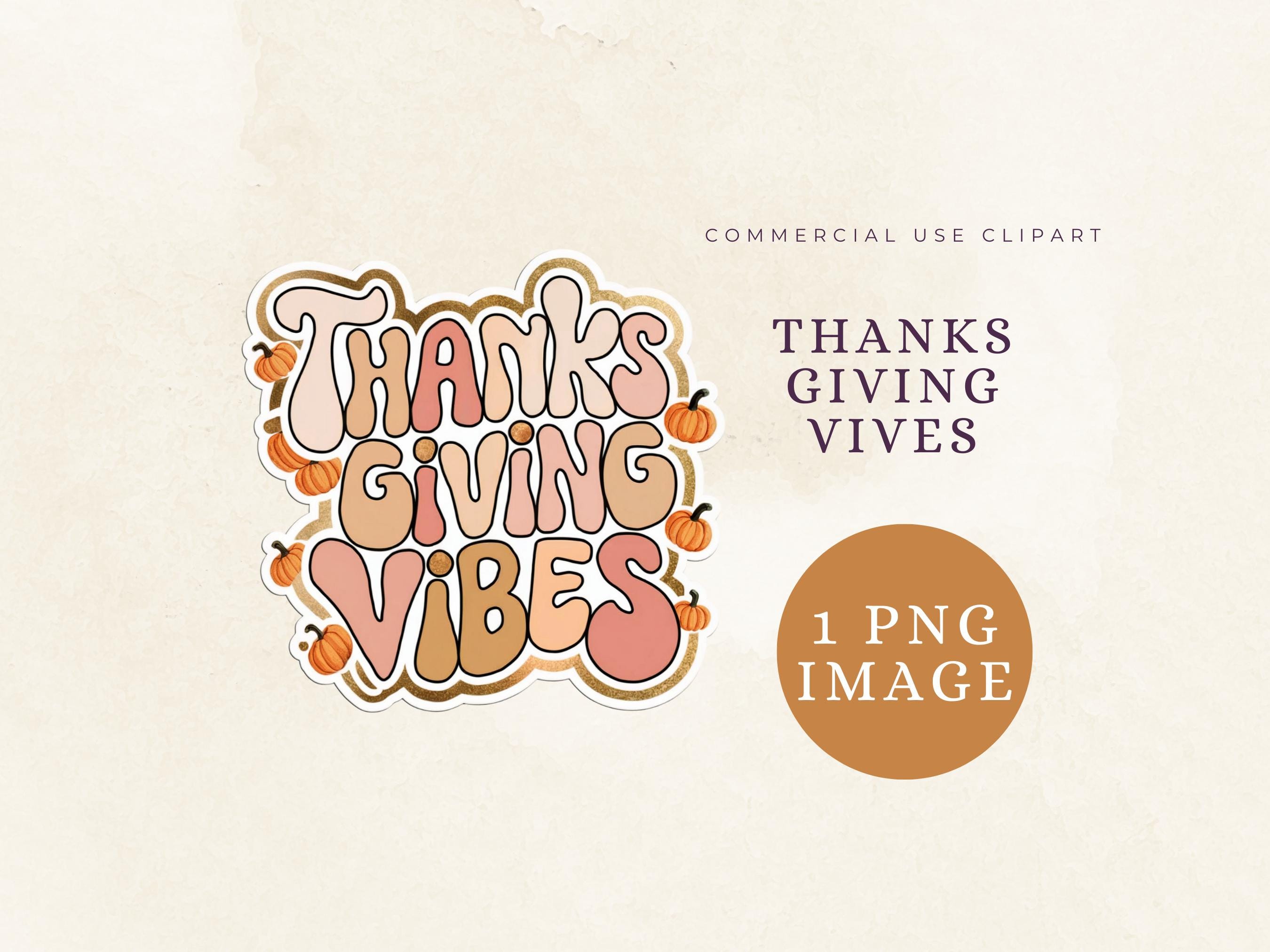 Thanksgiving Clipart: Groovy Digital Sticker for Sublimation T-shirt ...