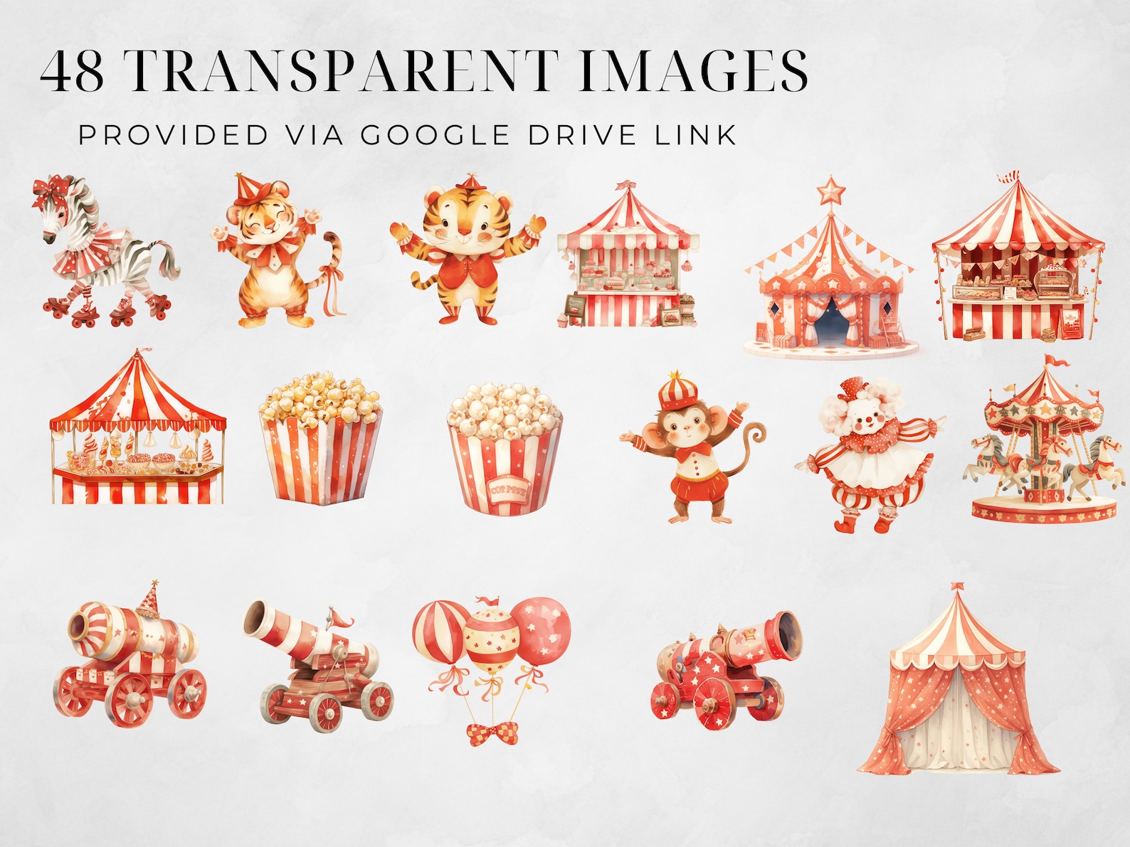 Cute Circus Animal Clipart, Circus Tent Clipart, Circus Elephant ...