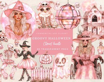 Groovy Retro Halloween, Halloween SVG, Groovy Halloween Clipart, Fall ...