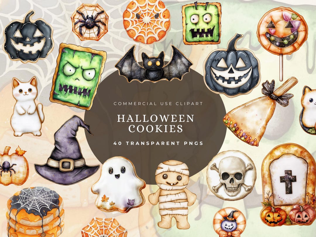 Halloween Cookies Clipart, Halloween Png, Cute Trendy Sublimation Cut ...