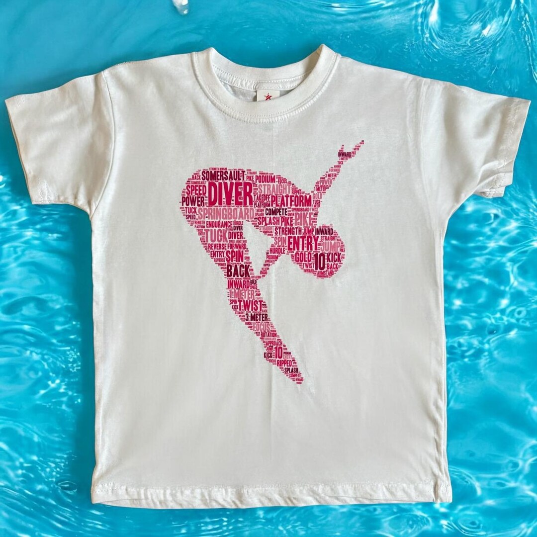 Personalised Springboard Platform Diving Logo T-shirt Female Male Jump ...