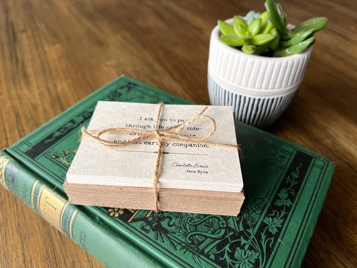 Literary Love Note Cards, Classic Quotes, Set of 24 - Etsy