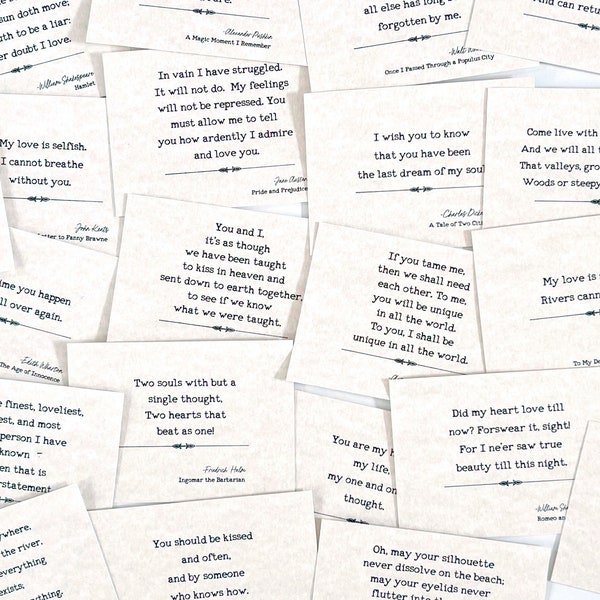 Literary Love Quotes - Etsy