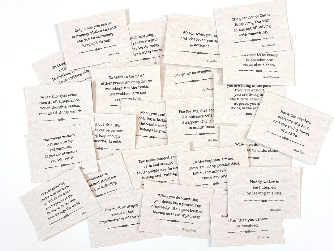 Mindfulness Cards, Zen Quote Cards, Zen Gifts, Meditation Cards, Wisdom ...
