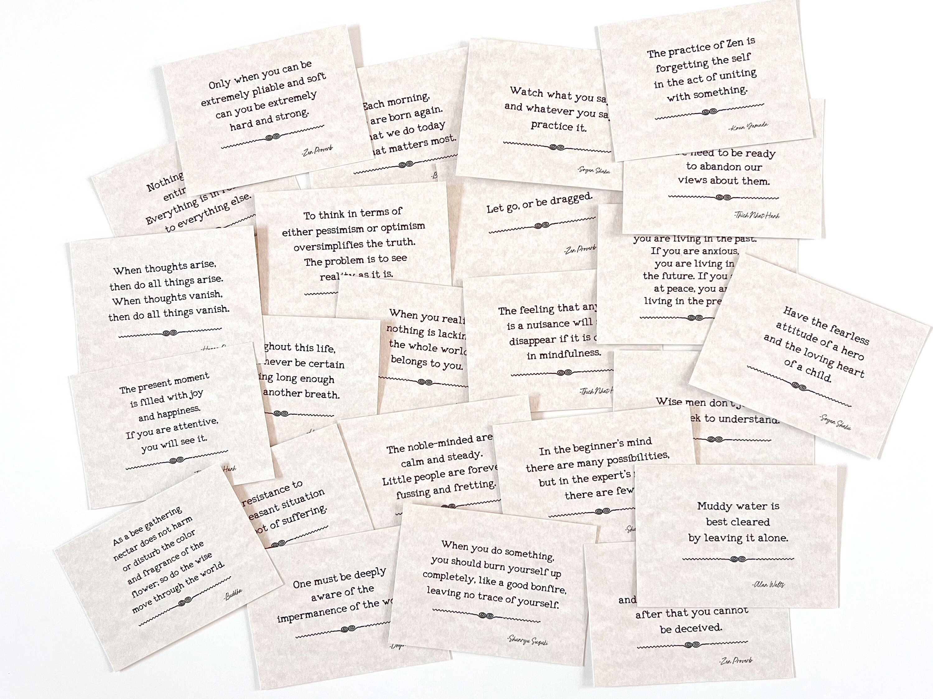 Mindfulness Cards, Zen Quote Cards, Zen Gifts, Meditation Cards, Wisdom ...