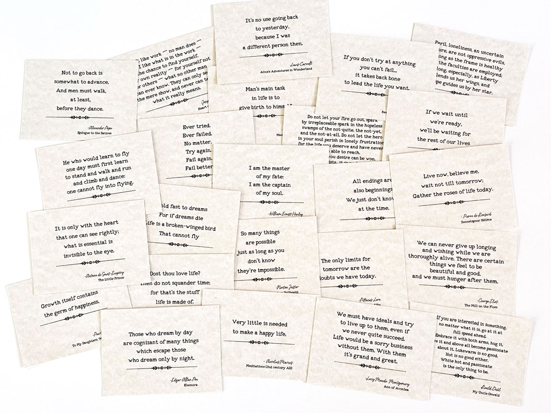 Motivational Quote Cards Positivity Note Cards Card Inserts - Etsy