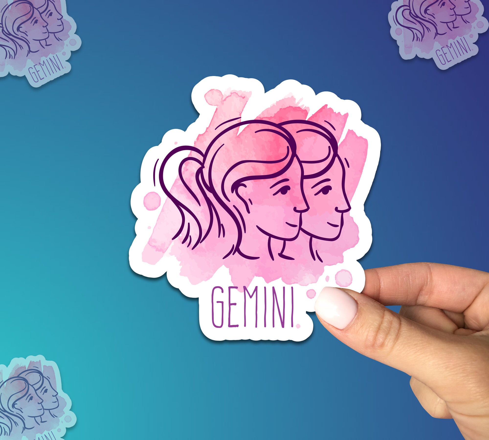 Gemini Sticker Zodiac Sticker Astrology Sticker Gemini | Etsy