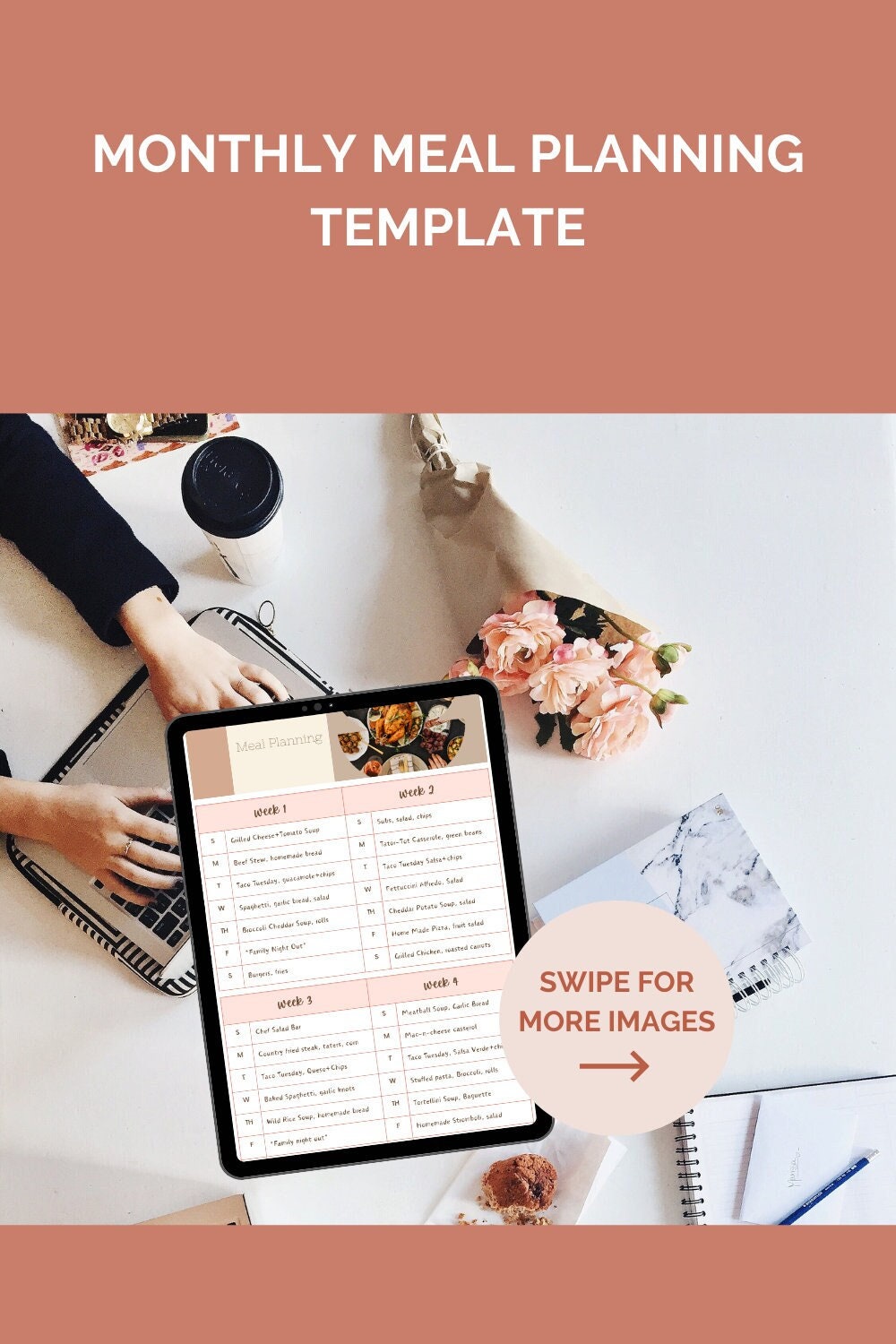 Monthly Meal Planning Template - Etsy