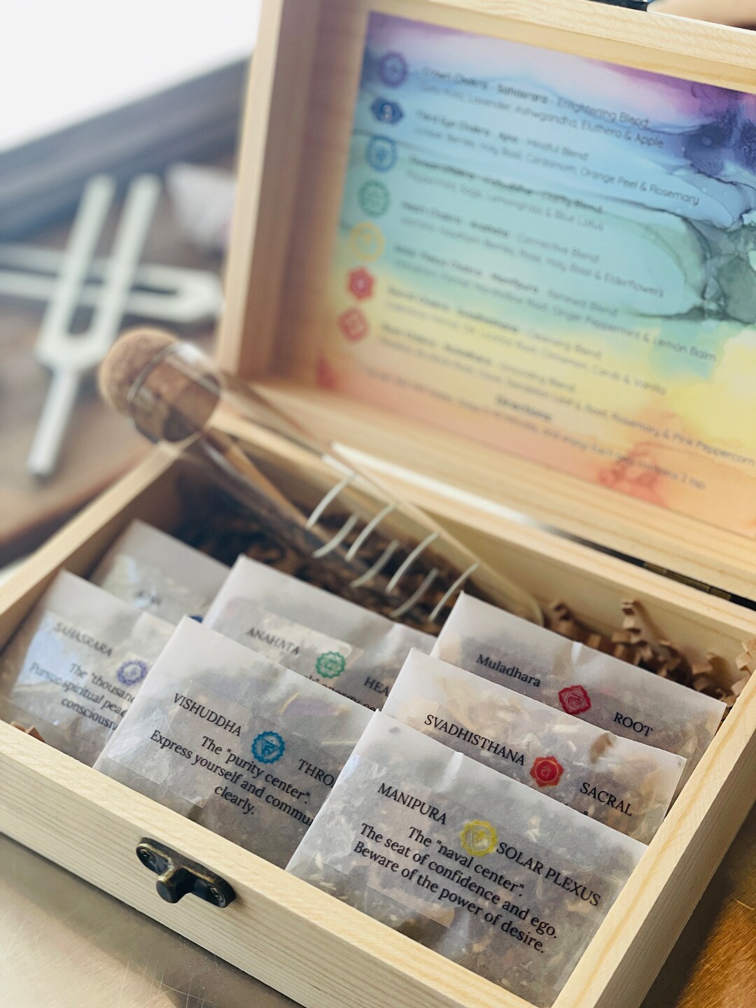 Chakra Tea Sampler Box With Strainer Loose Leaf Organic Tea - Etsy