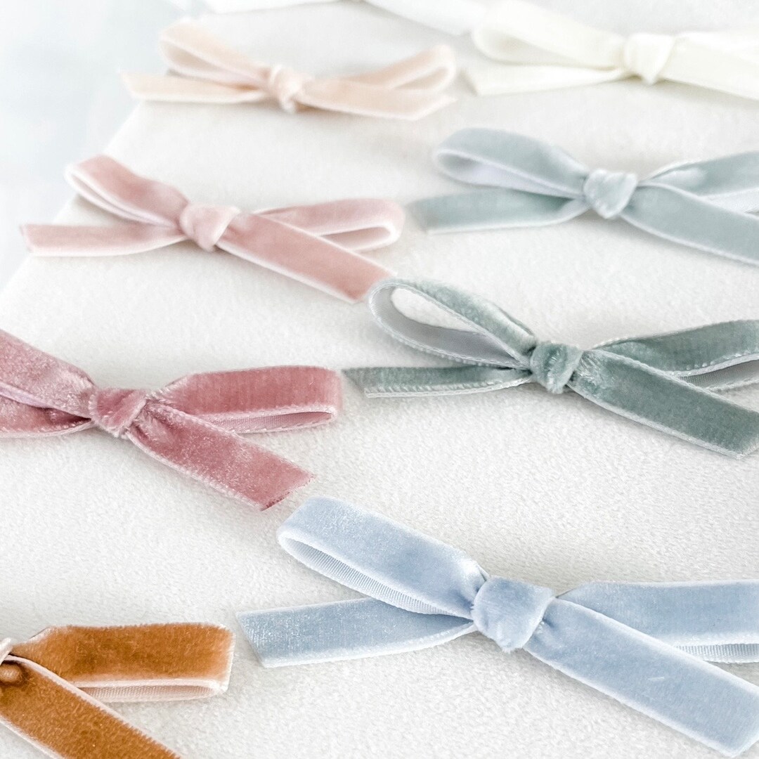 Velvet Ribbon Bows Velvet Bows Simple Bows Neutral Bows Trendy Bows ...