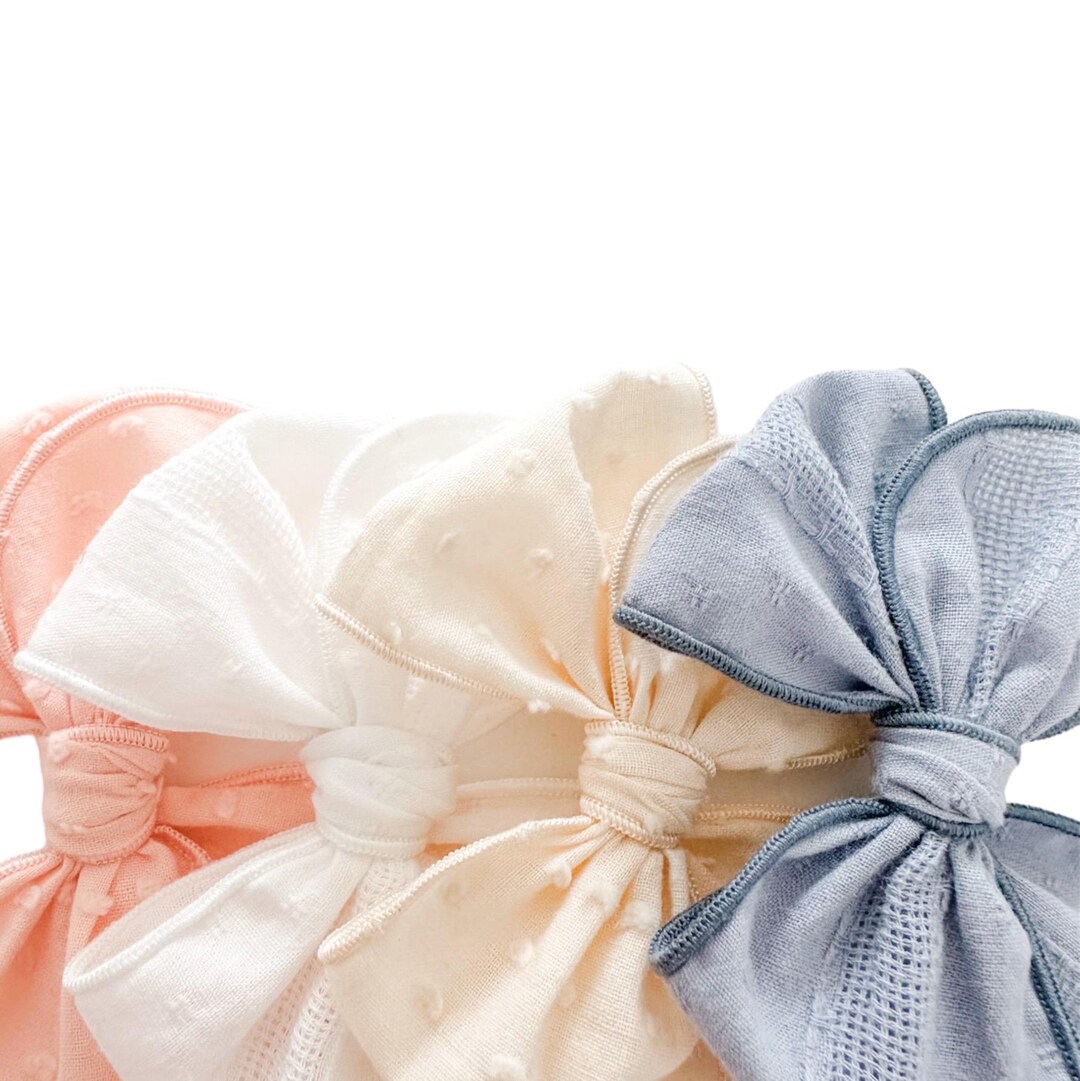 Stitched Floral Fable Bows - Summer Solids - Neutral Bows - Fable Bow ...
