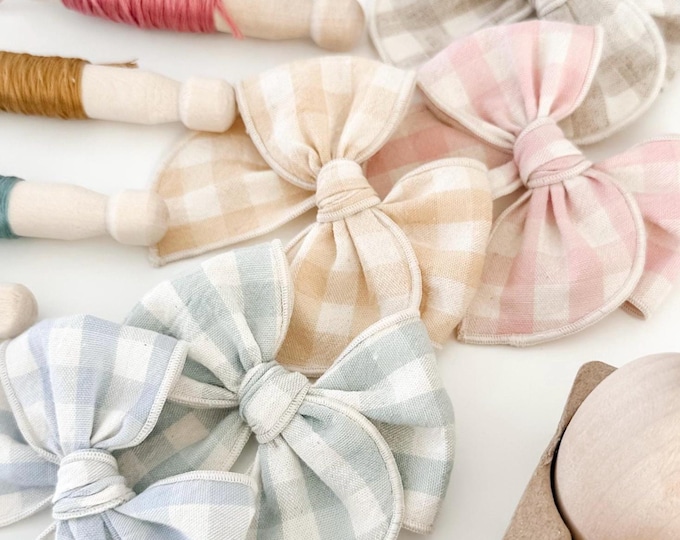 Stitched Floral Fable Bows - Summer Solids - Neutral Bows - Fable Bow ...