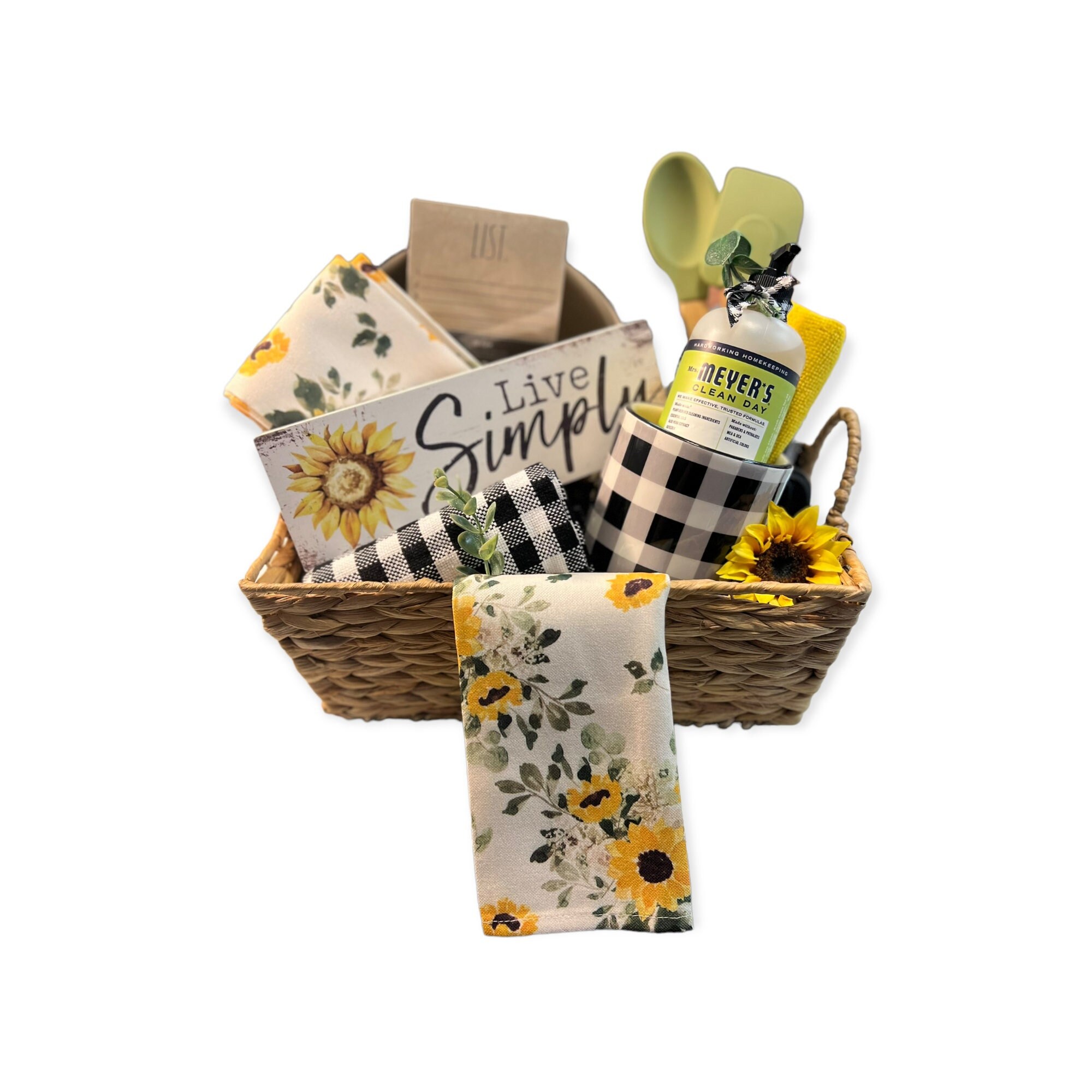 Sunflower Gift Basket Sunflower Housewarming Gift - Etsy