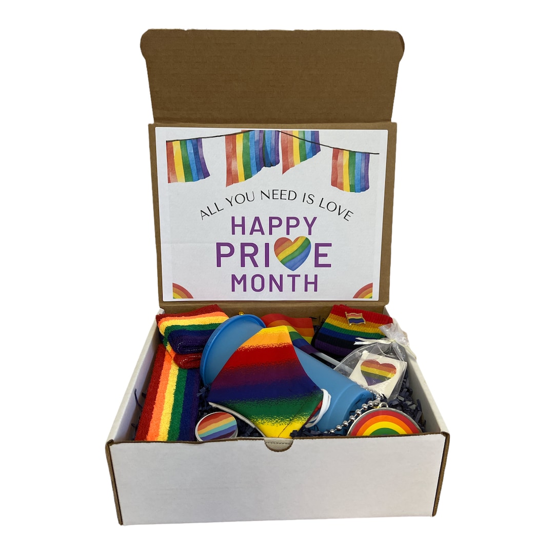 LGBTQ+ Pride Gift Box: Rainbow Accessories, Personalized Support - Etsy