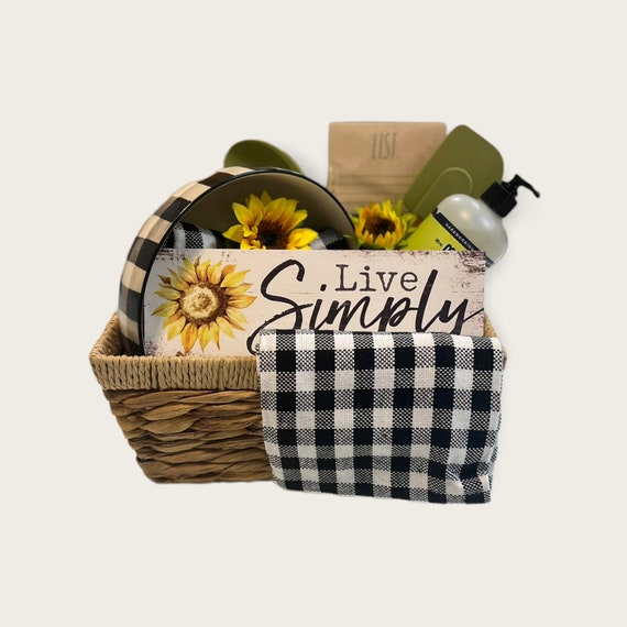 Sunflower Gift Basket Sunflower Housewarming Gift - Etsy