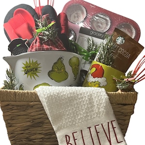 Grinch-inspired Holiday Gift Basket | Unique Seasonal Gift Set ...