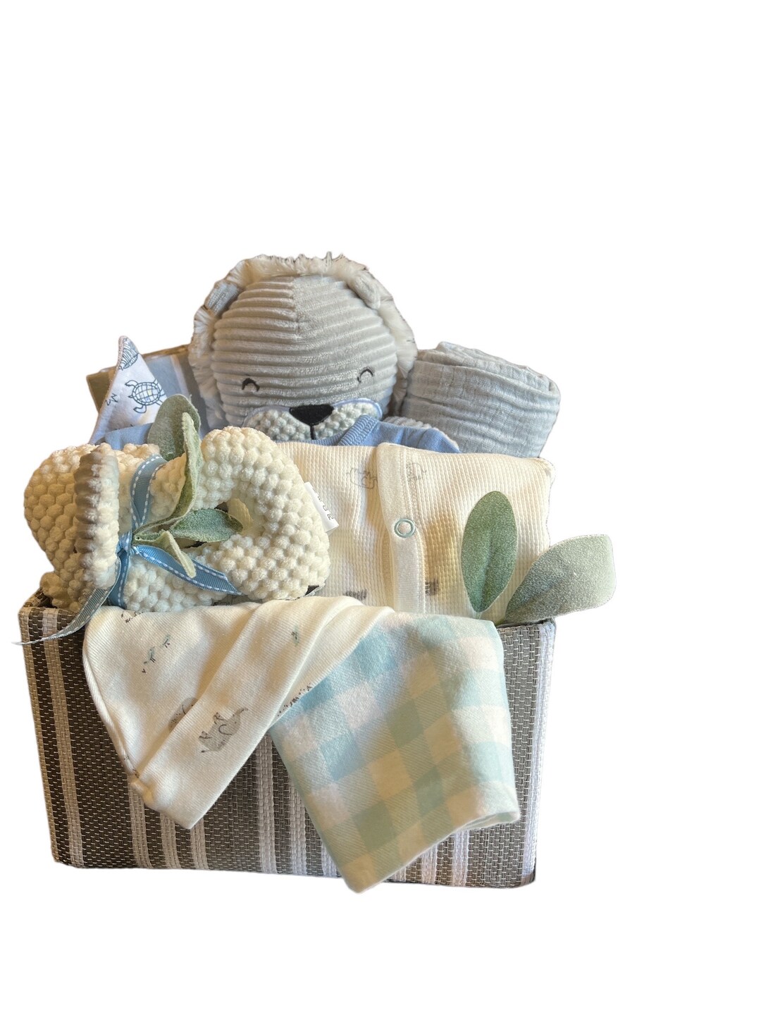 Lion & Tiger OH My ! Gender-neutral Baby Basket | Newborn Neutral Baby ...