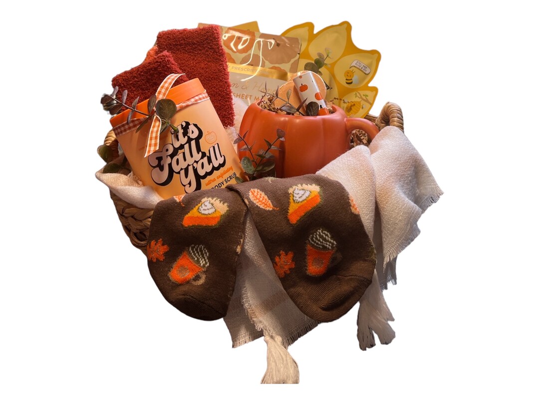 Cozy Fall Gift Basket| Hygge Fall-themed Hamper - Pumpkin Spice Goodies ...