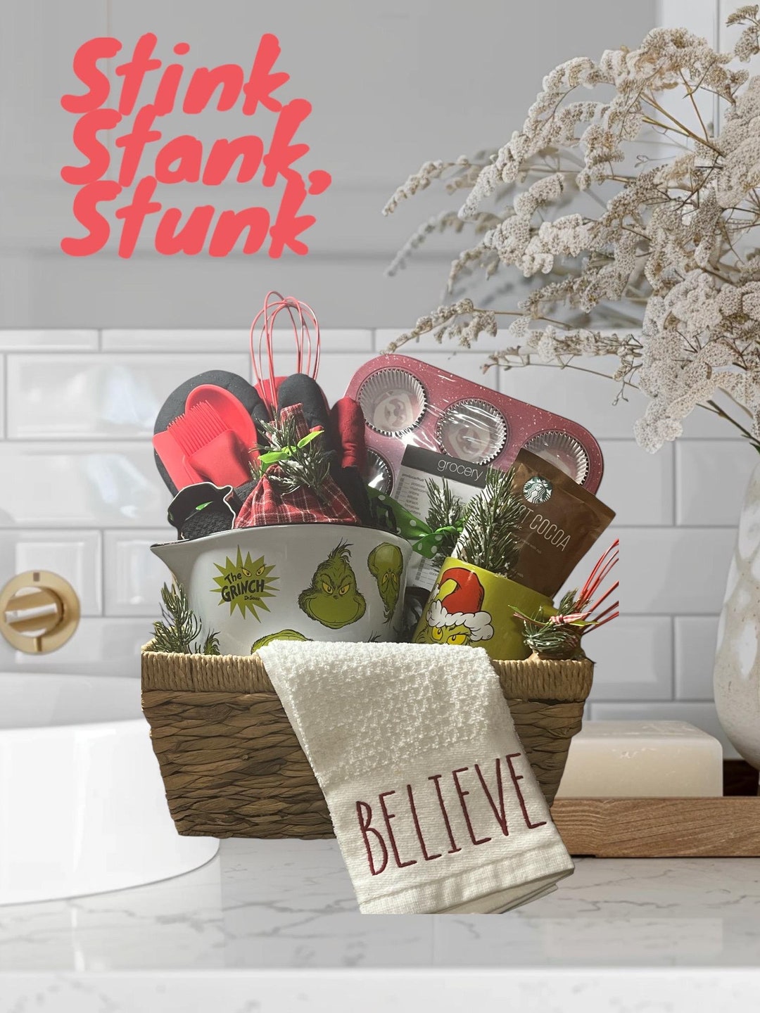 Grinch-inspired Holiday Gift Basket | Unique Seasonal Gift Set ...