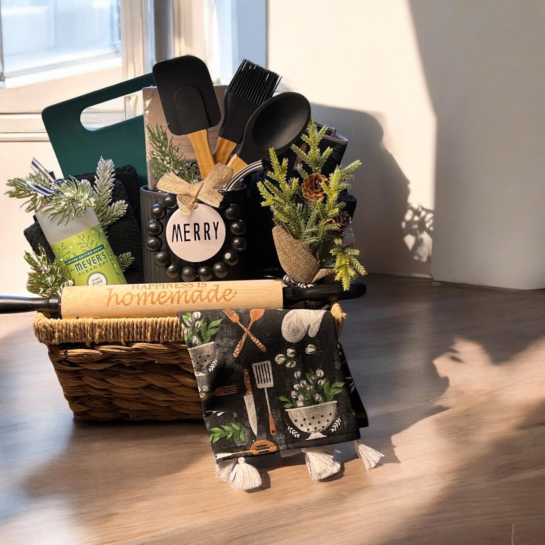 Farmhouse Kitchen Gift Basket: Modern Decor, Housewarming Present - Etsy