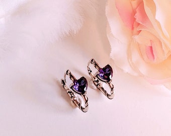 Amethyst Rectangular Earrings - Etsy