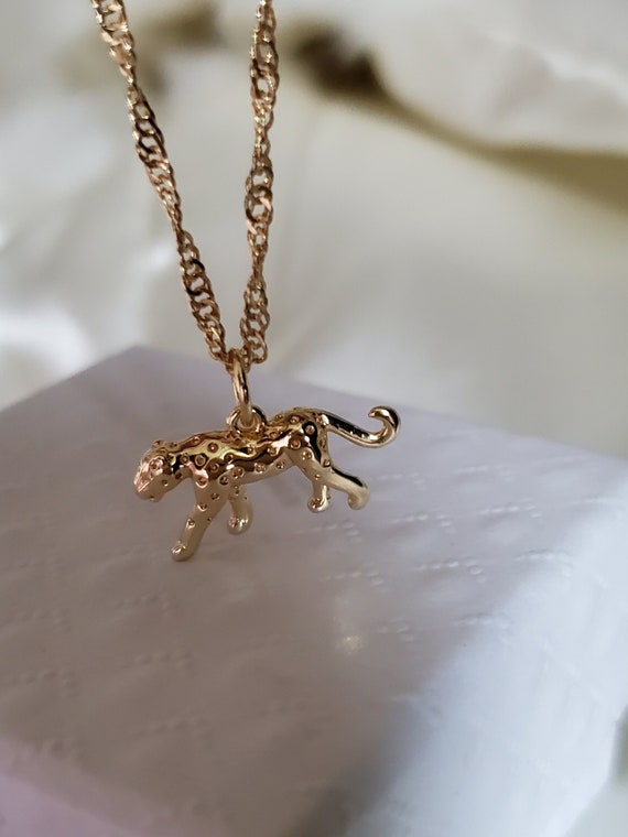 Strukturierter Leopard 14K Gold Vermeil Anhanger Etsy