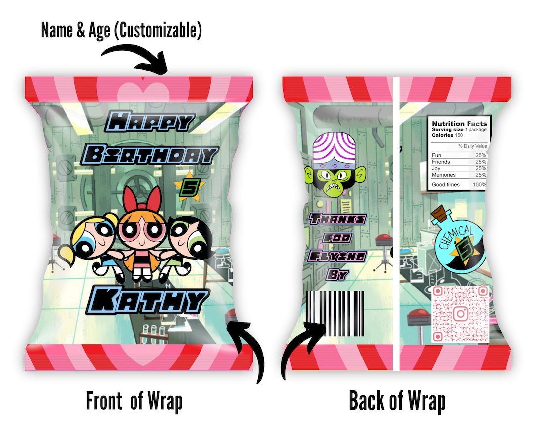 Power Puff Girls Printable Chip Bag Powerpuff Girls - Etsy Denmark