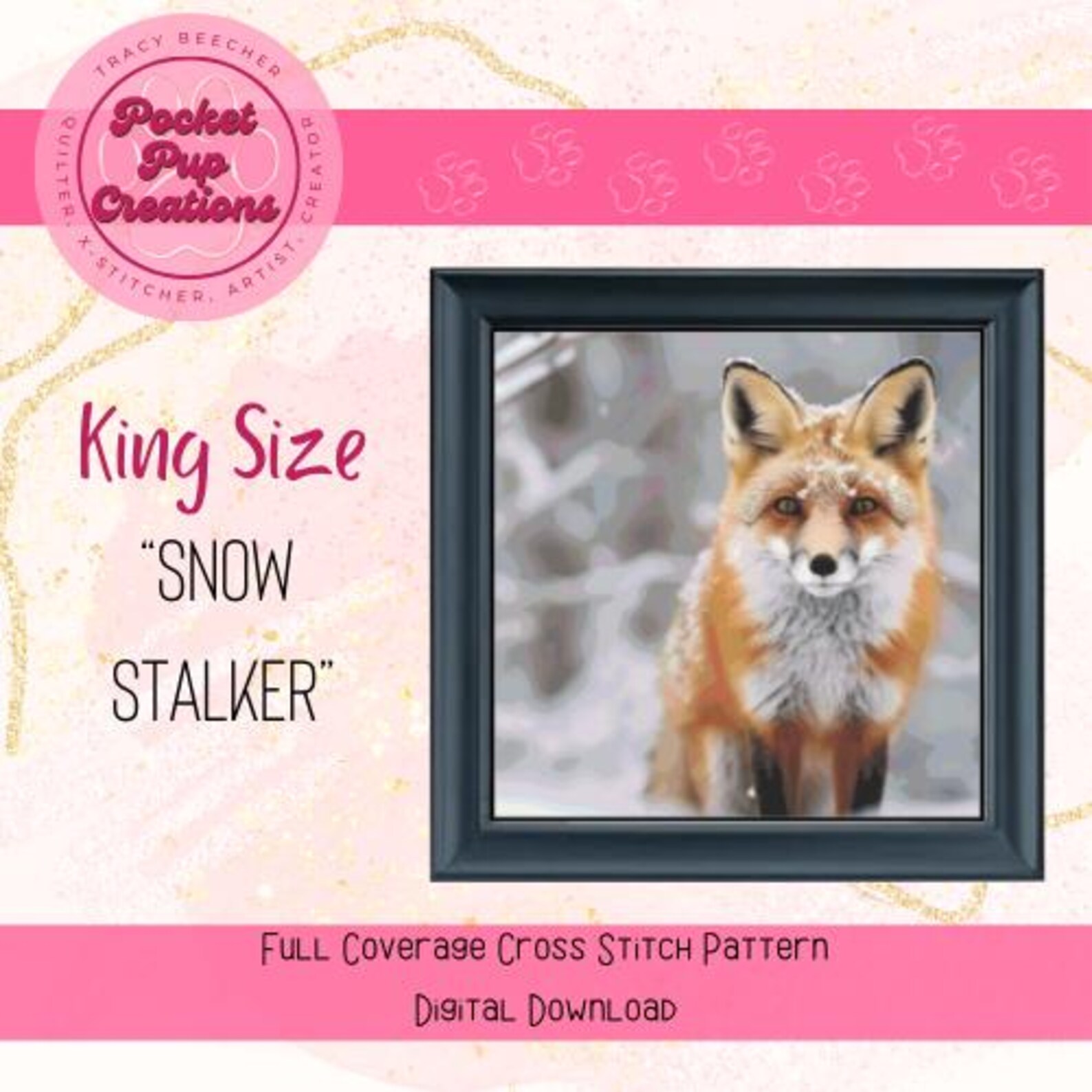 Snowstalker-king Size Full Coverage Cross Stitch, Instant PDF Download ...