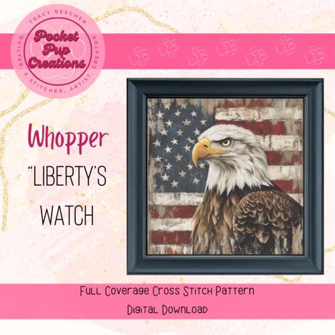 Liberty's Watch-whopper Size is a Full Coverage Cross Stitch, PDF and ...