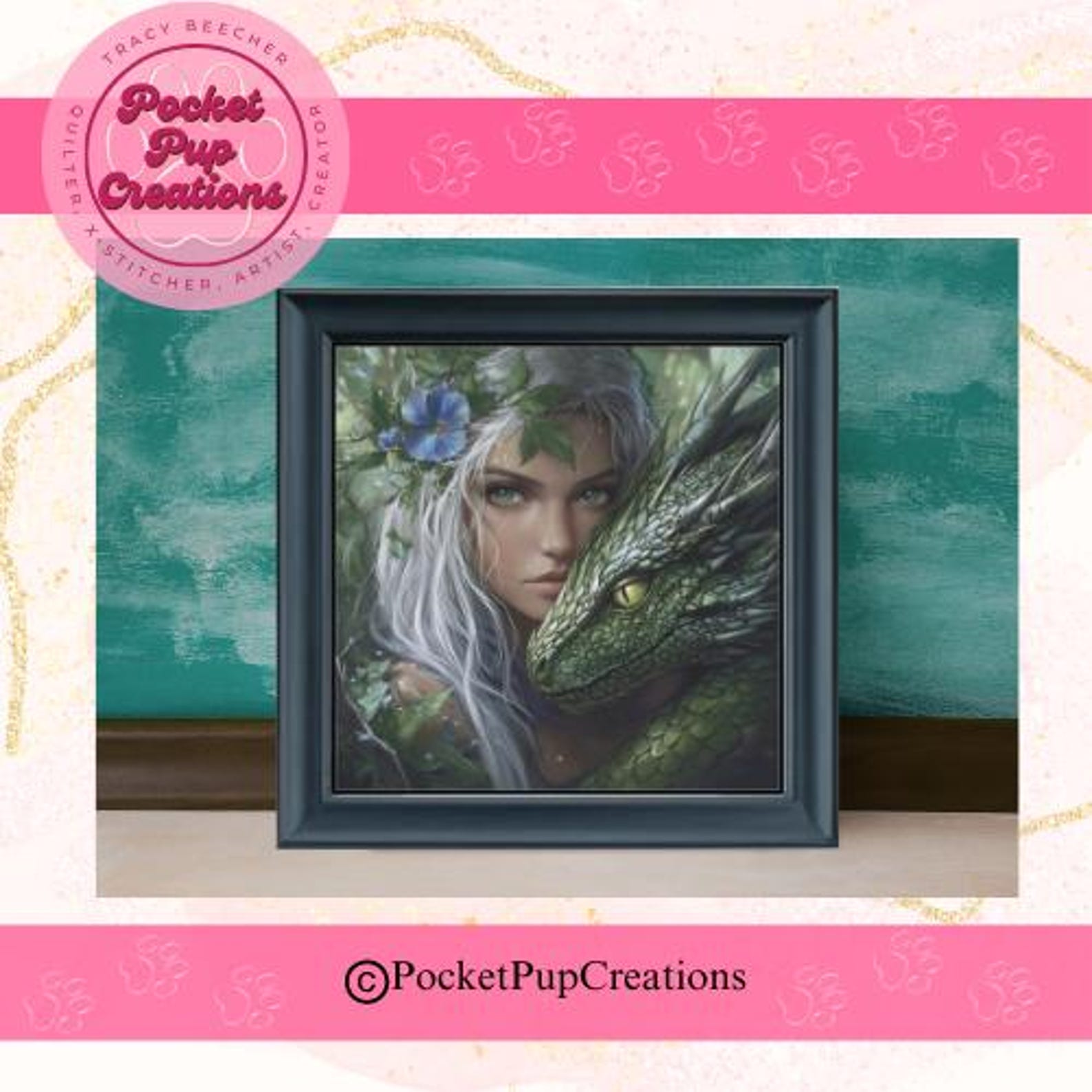 Dragon Whisperer-king Size Full Coverage Cross Stitch, Instant PDF ...