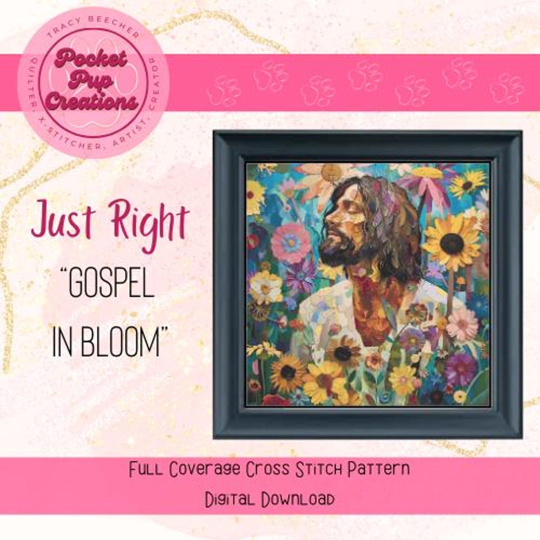 Gospel in Bloom Just Right - Jesus Cross Stitch Pattern PDF - Full ...