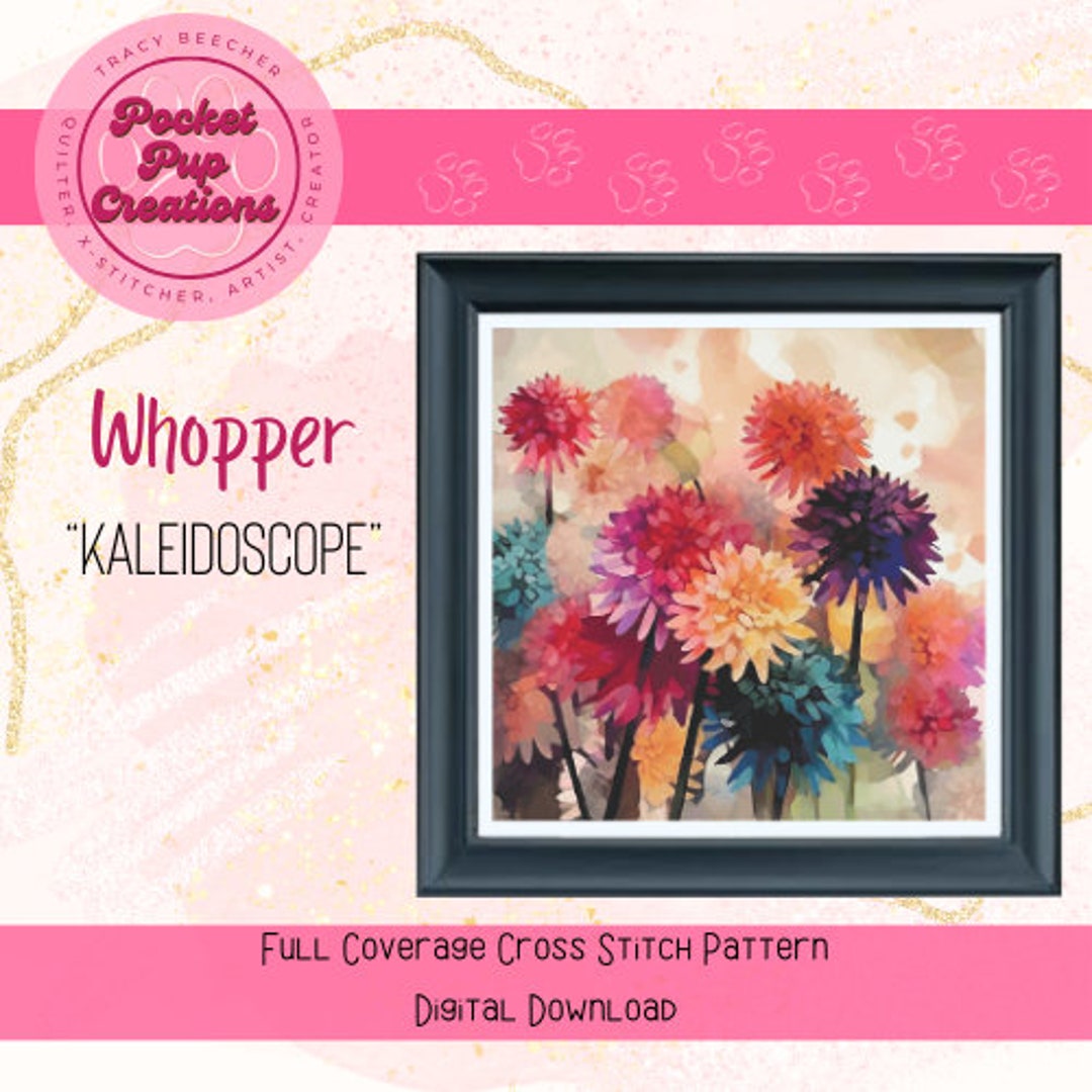 Kaleidoscope-whopper Sized, Full Coverage Cross Stitch, PDF, Pattern ...