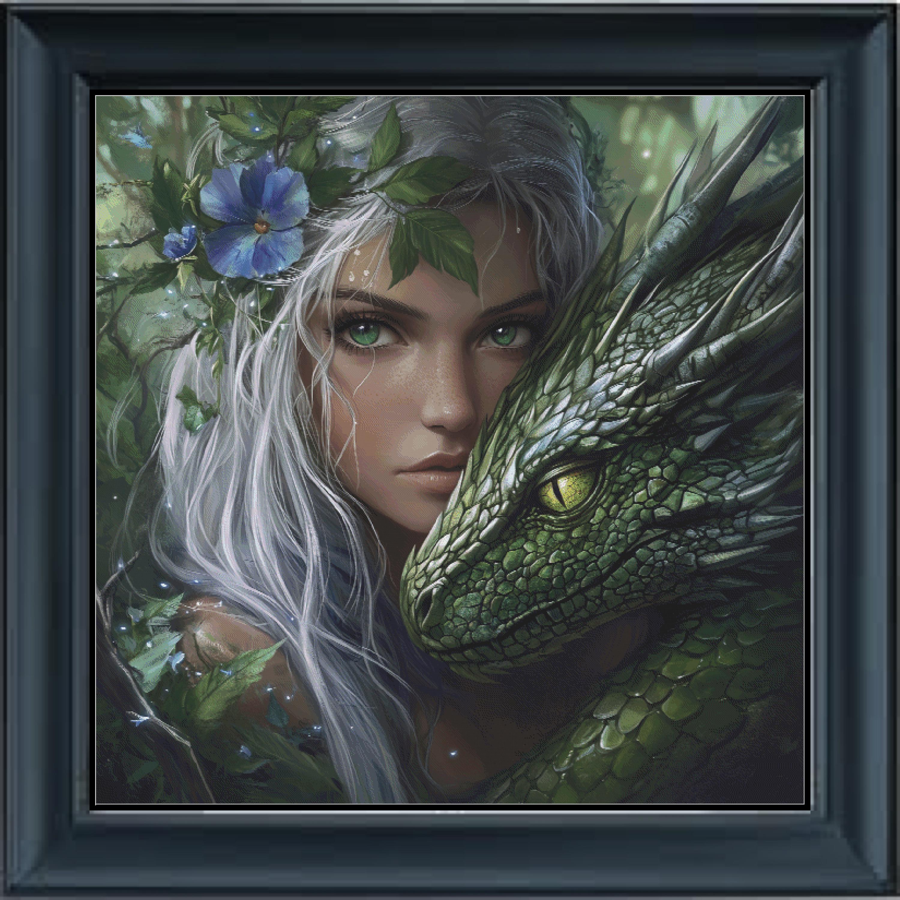 Dragon Whisperer-king Size Full Coverage Cross Stitch, Instant PDF ...