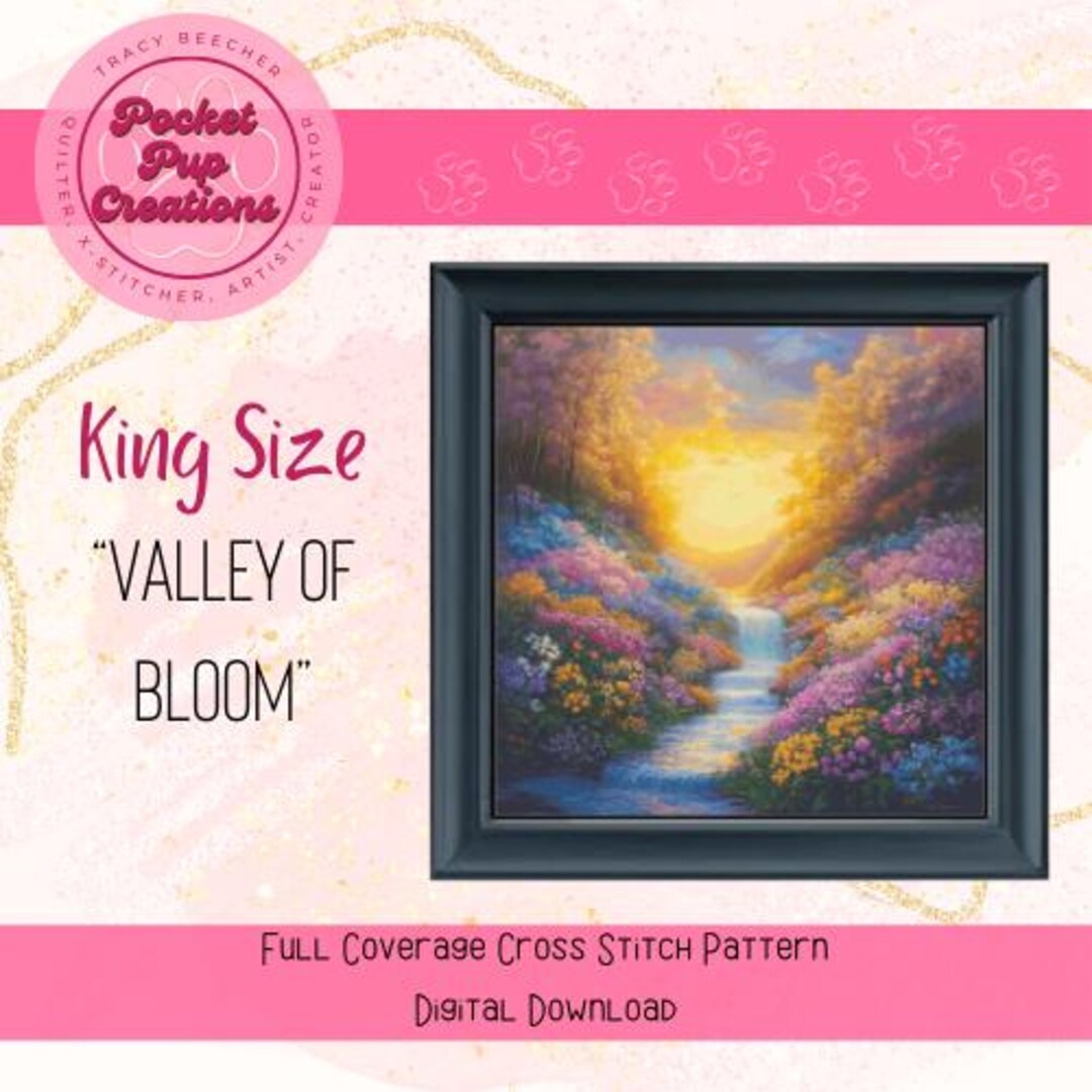 Valley of Bloom King Size – Full Coverage Cross Stitch Patterns ...