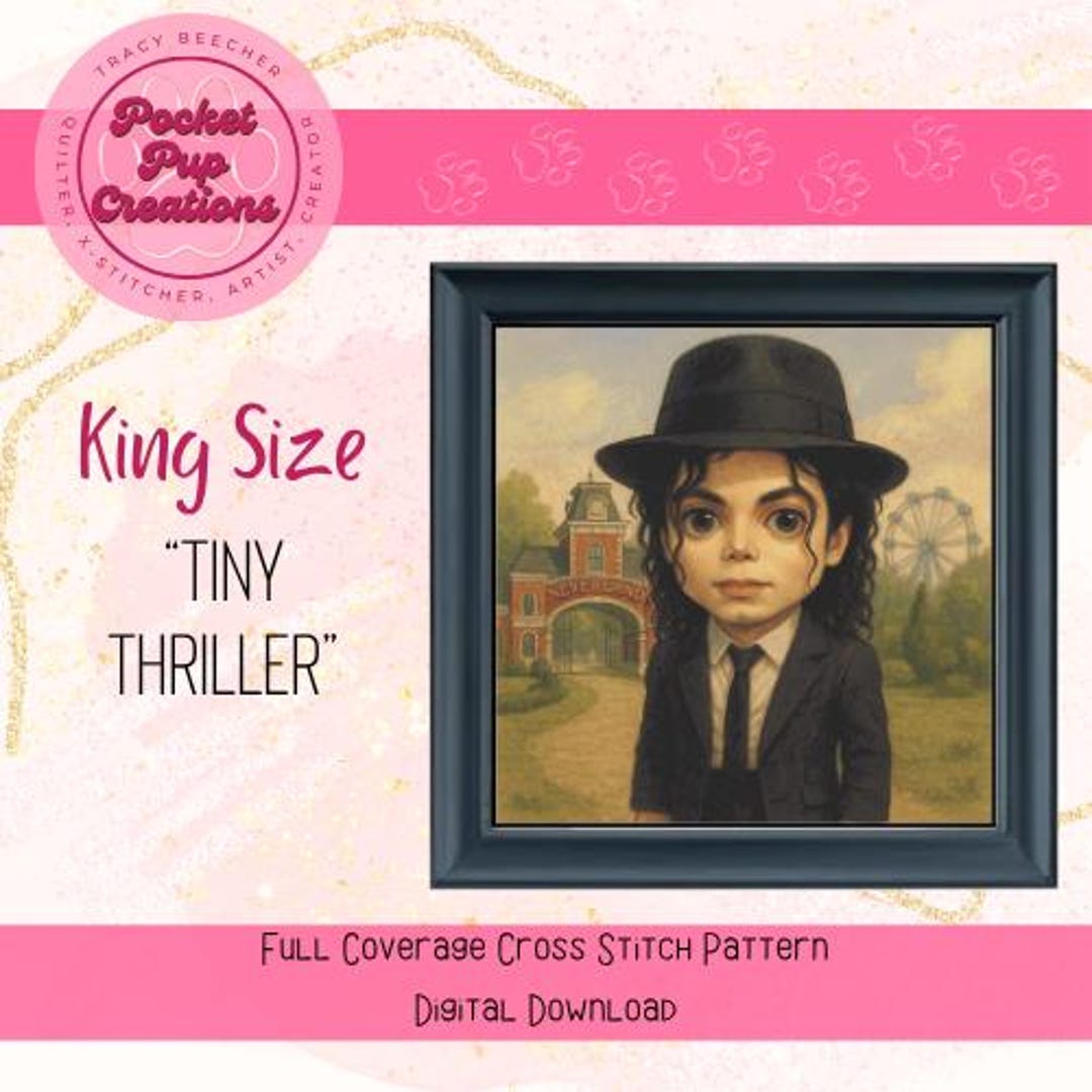 Tiny Thriller King Size Cross Stitch Pattern – Pop Icon Michael Jackson ...